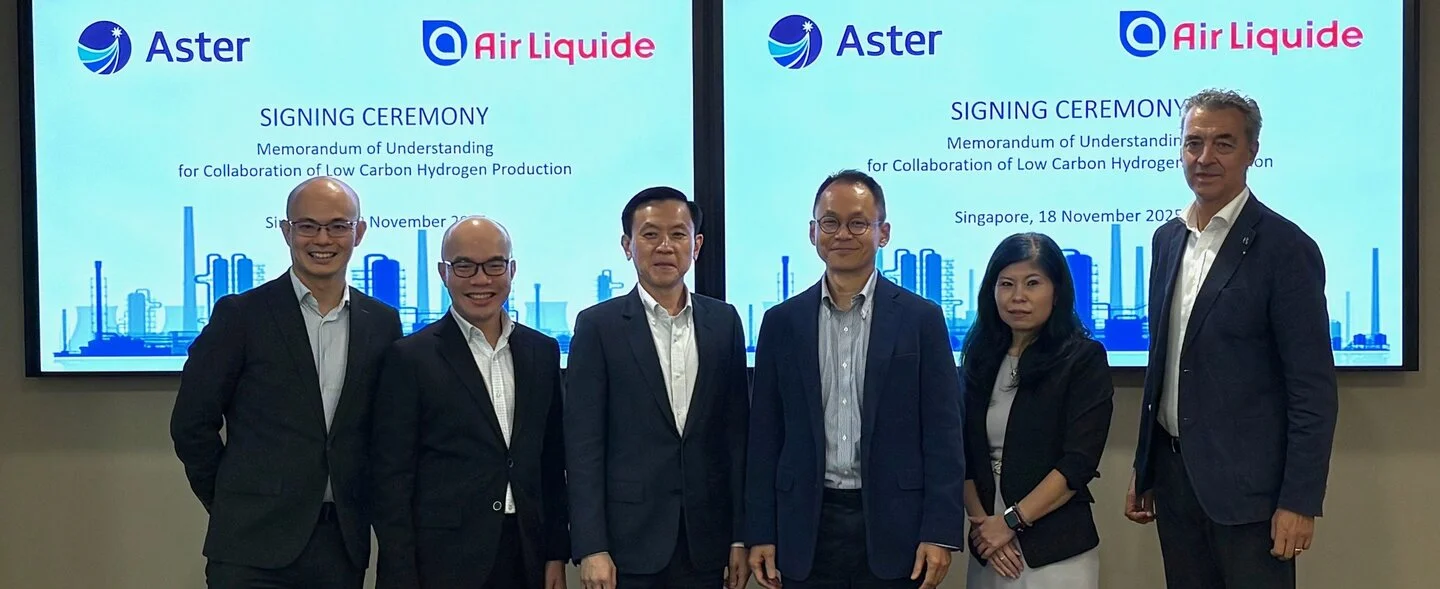 Air Liquide and Aster sign MOU to collaborate on low-carbon hydrogen production in Singapore ...